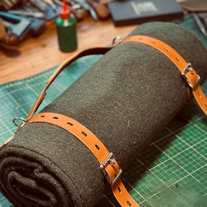 Bushcraft Wool Blanket, Sleeping Bag, Handmade Leather Strap, Camping ...