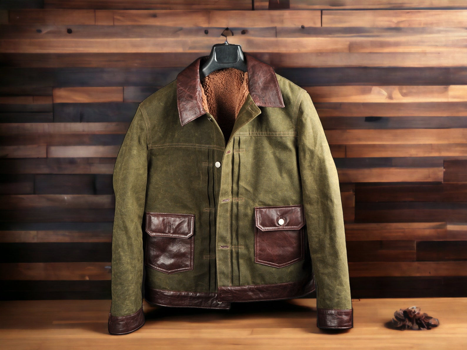 Leather Waxed Canvas Jacket and Backpack - Etsy