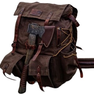 Hiking | Canvas Flap | Hiking Backpack | Hiking Bag | Leather and ...