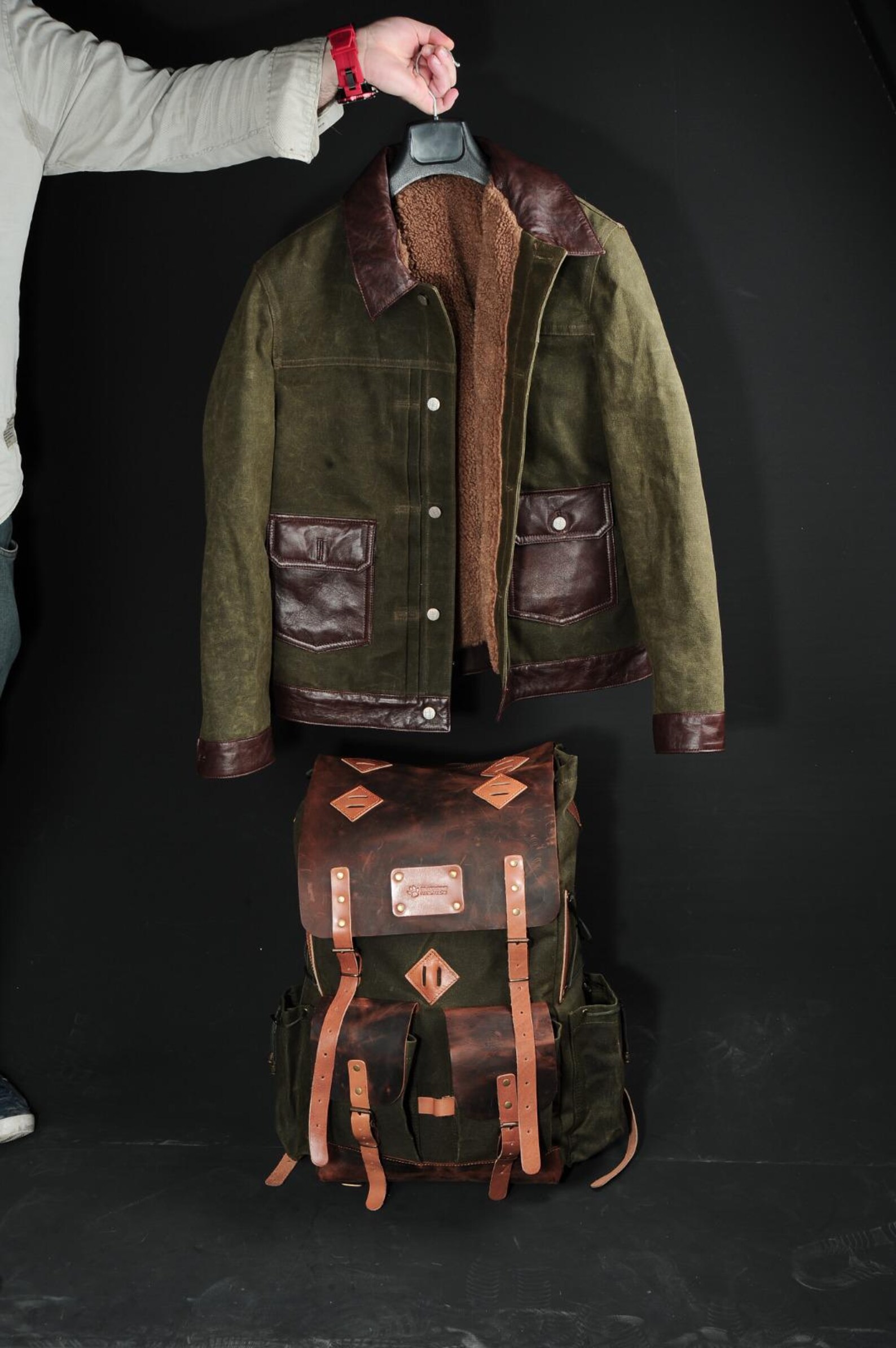Leather Waxed Canvas Jacket and Backpack - Etsy