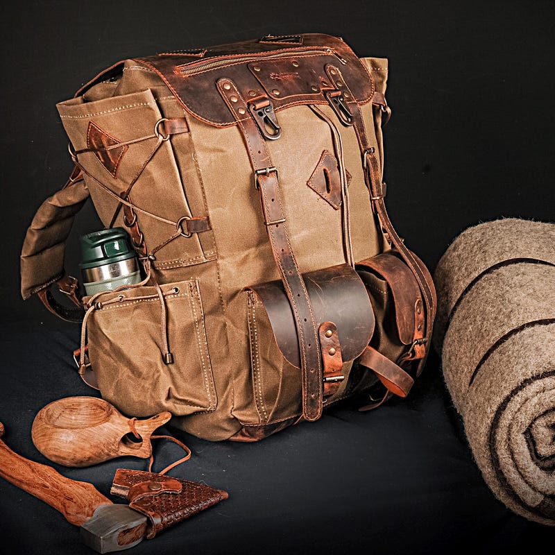 Waxed Canvas Daypack - Etsy