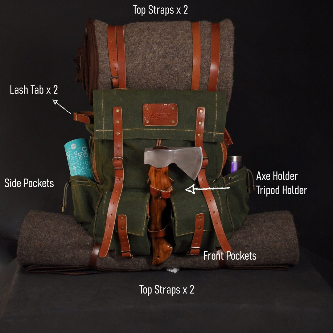 30L to 80L Buschraft Backpack Green, Brown, Dhaki Options Handmade ...