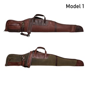 Handmade 9 Model Leather Rifle Bag Canvas Rifle Bag Waxed Canvas ...