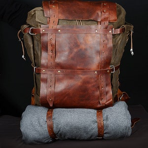80 Liter | Camping Backpack | Bushcraft Backpack |leather Canvas ...