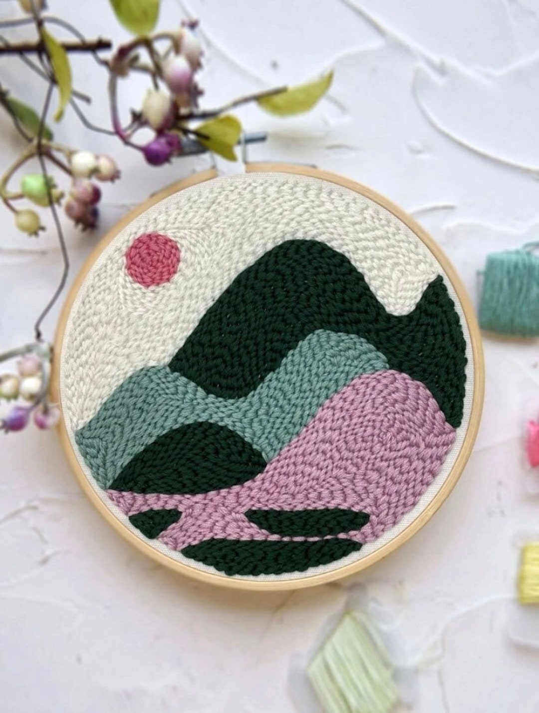 Mountain and Sun Punch Needle Kit / Crafting Kit / Gifts / Letterbox ...