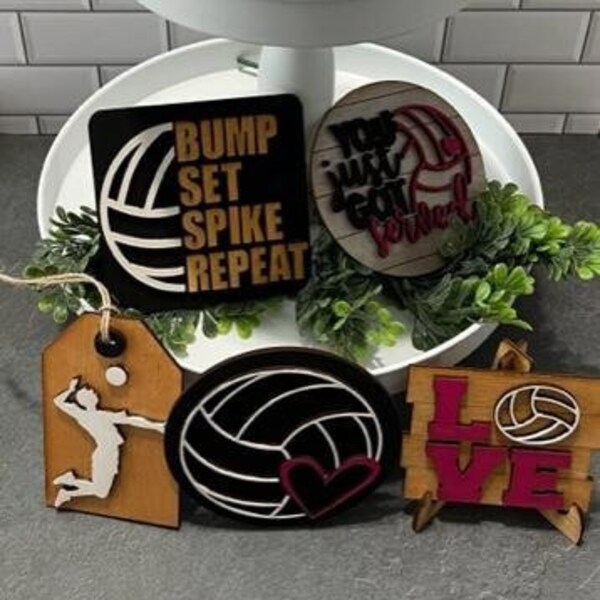 Volleyball Decor for Tiered Tray - Etsy