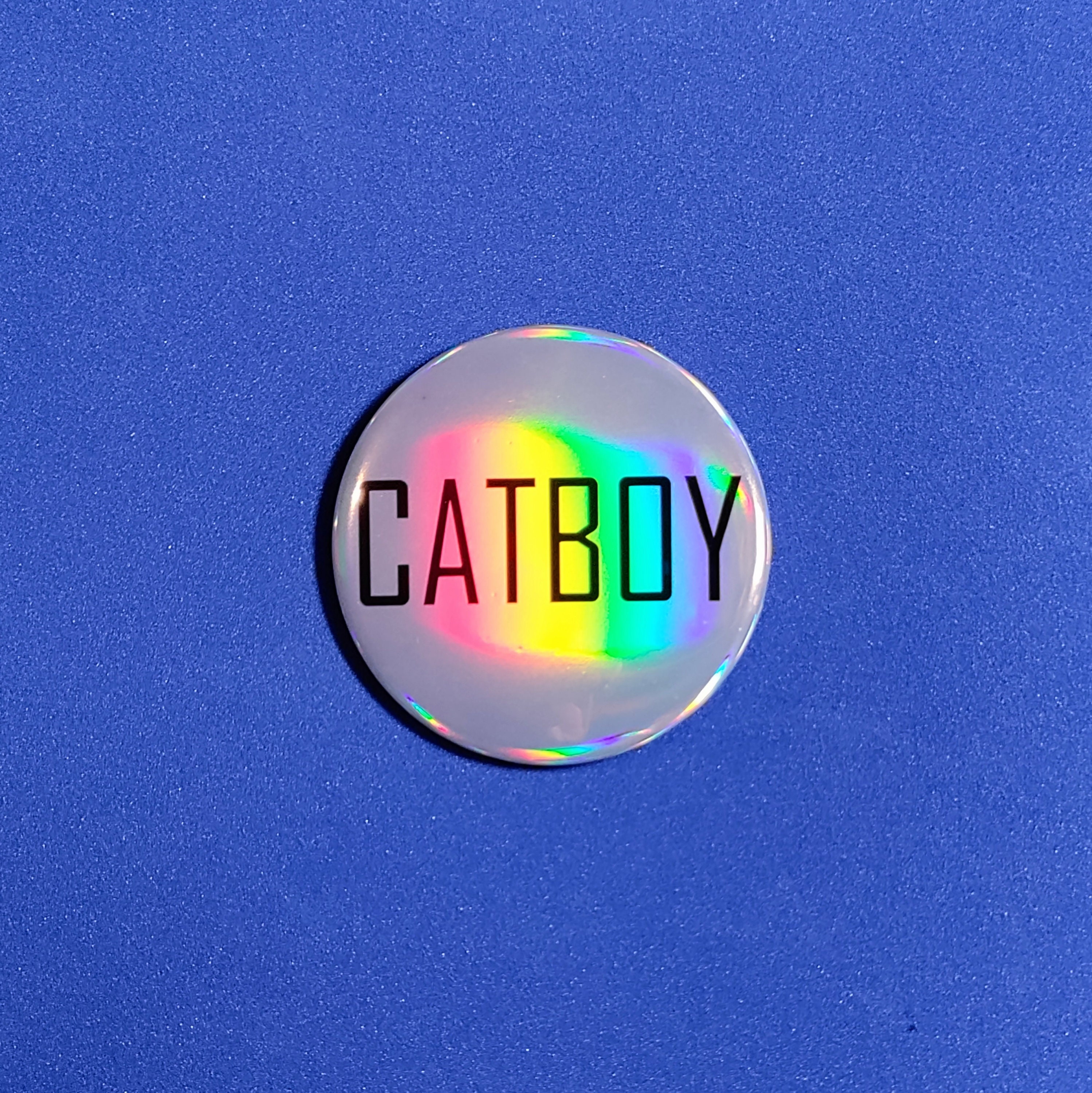 Holographic Catboy Catgirl Cryptid Monster Badges 58mm - Etsy