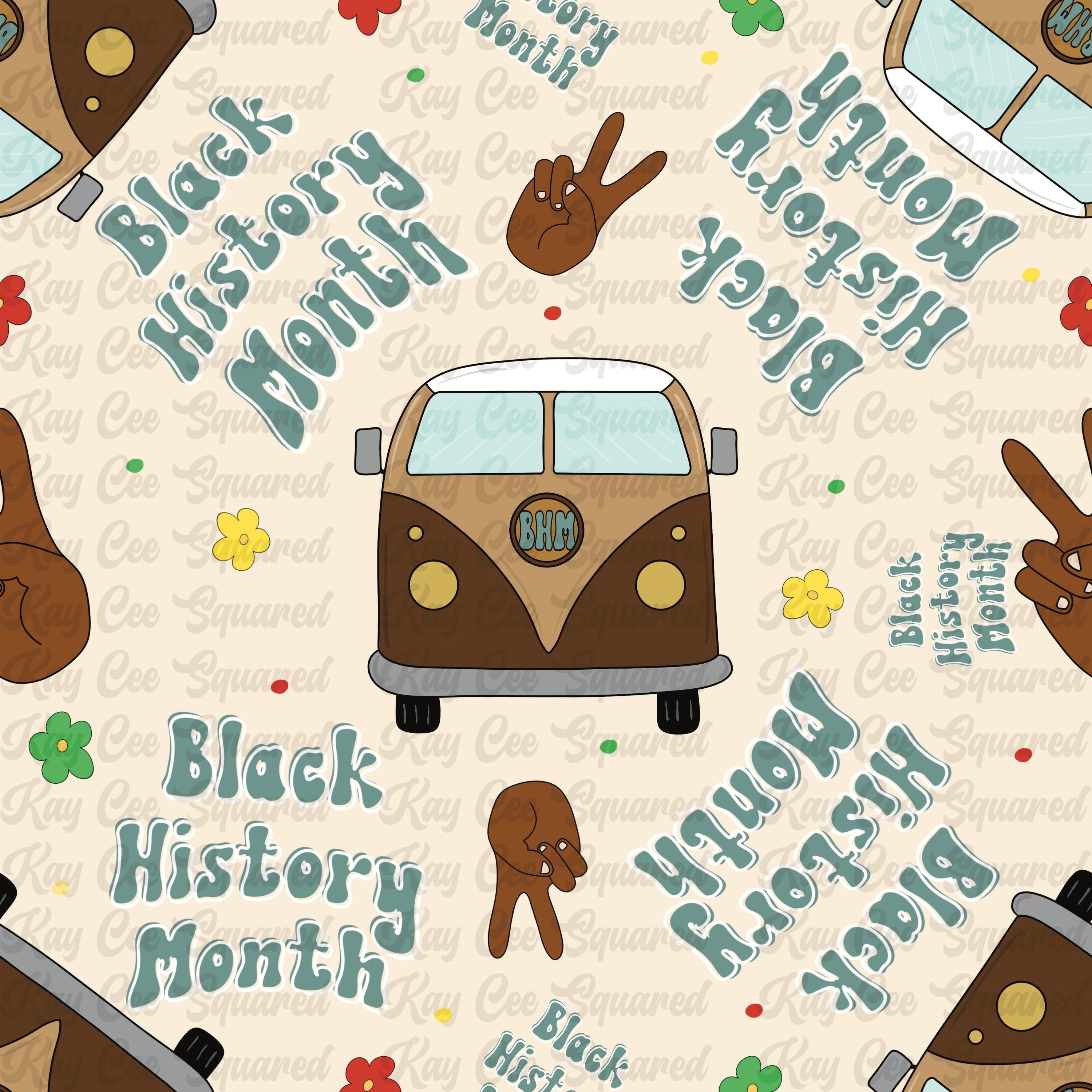 Groovy Black History Month Seamless File, Black History Repeating ...