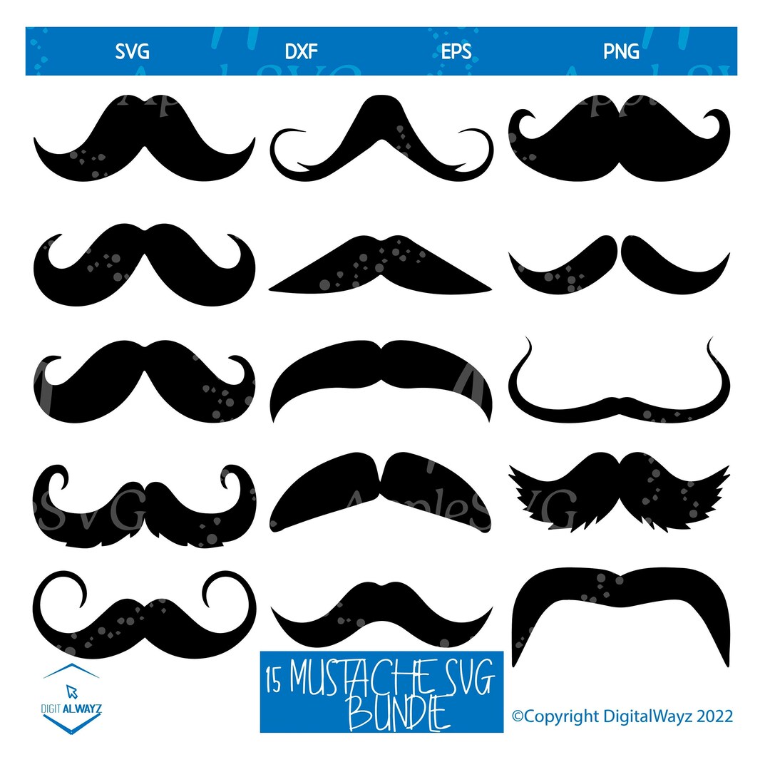 15 Mustache SVG Bundle - Etsy