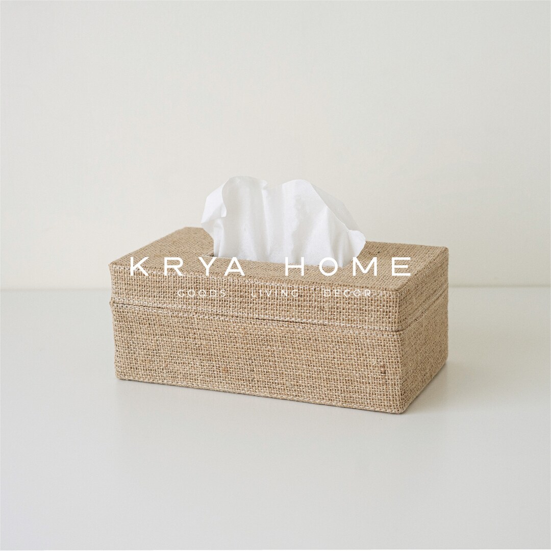 Handwoven Jute Tissue Box Cover Tissue Box Cover Boho Tissue Box Jute ...