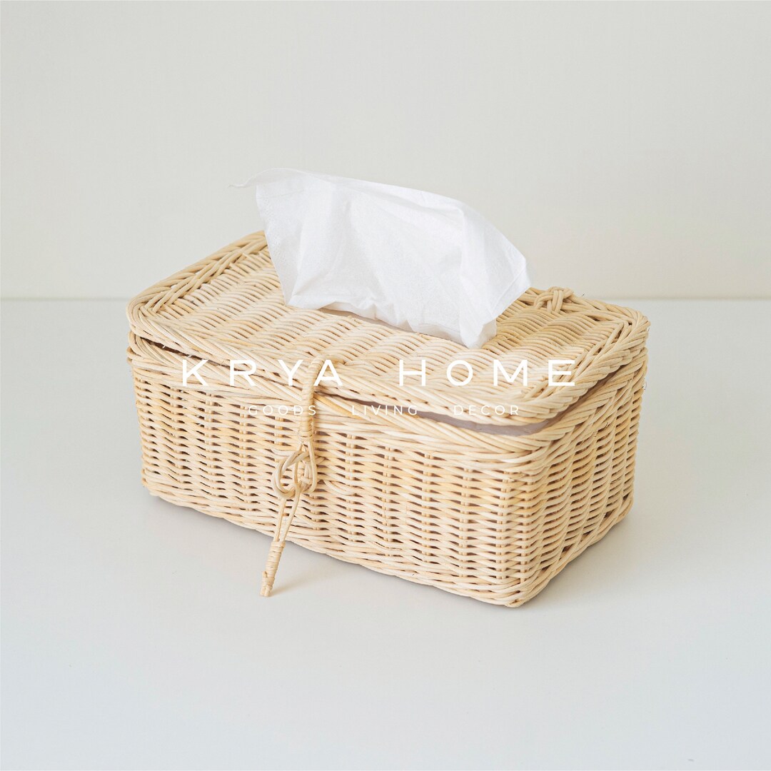 Rattan Tissue Box With Lock Tissue Box Holder Tissue Box Cover ...