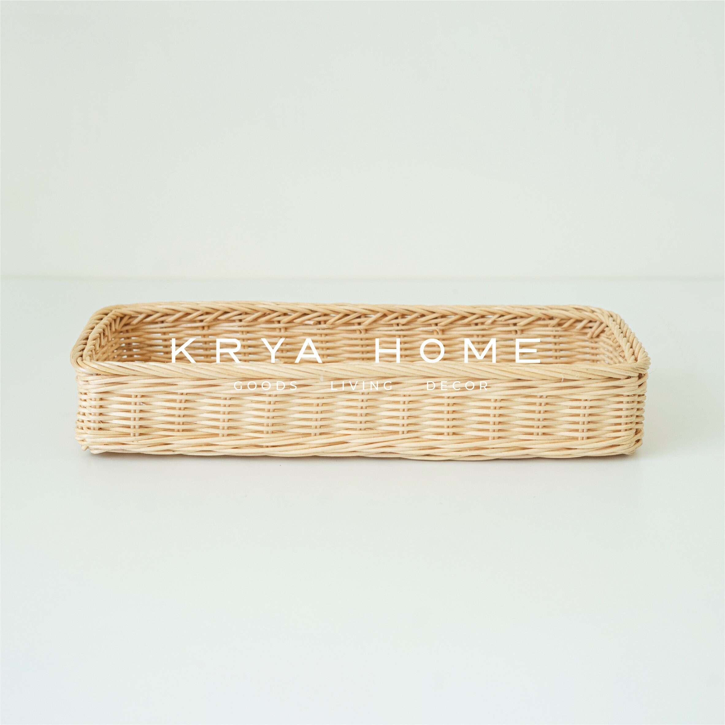 Handwoven Rattan Tray Rectangle Woven Rattan Tray Wicker | Etsy