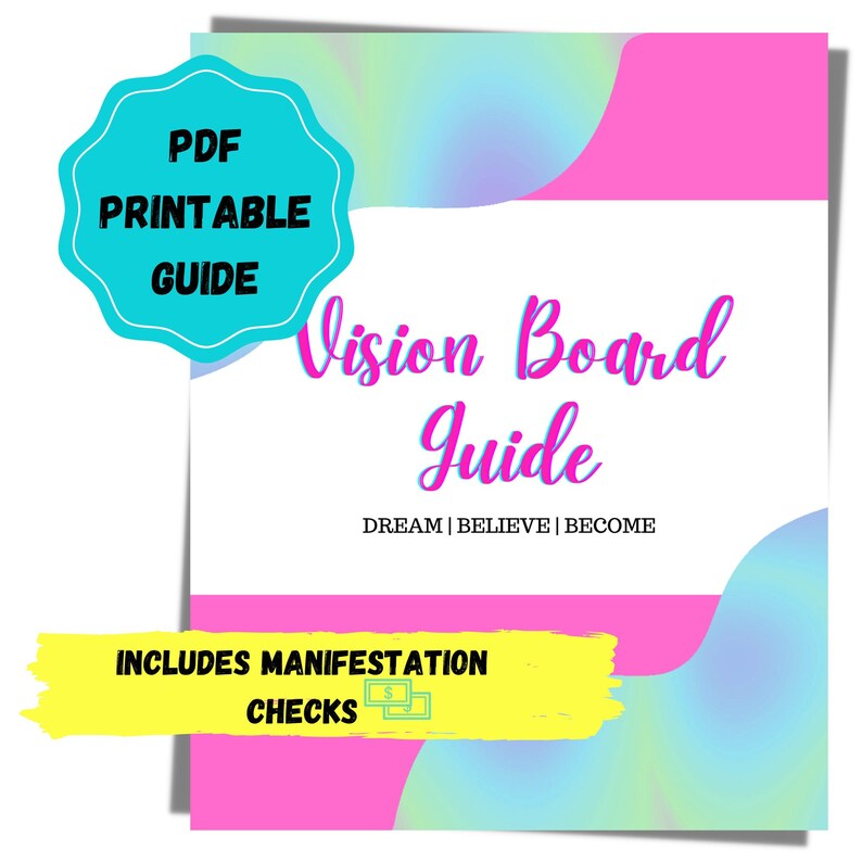 Vision Board Printable Guide - Etsy