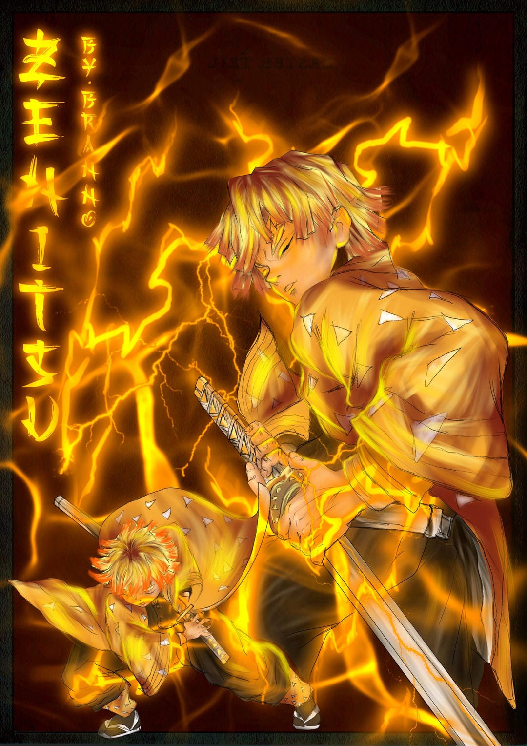 Zenitsu Manga Illustration - Etsy