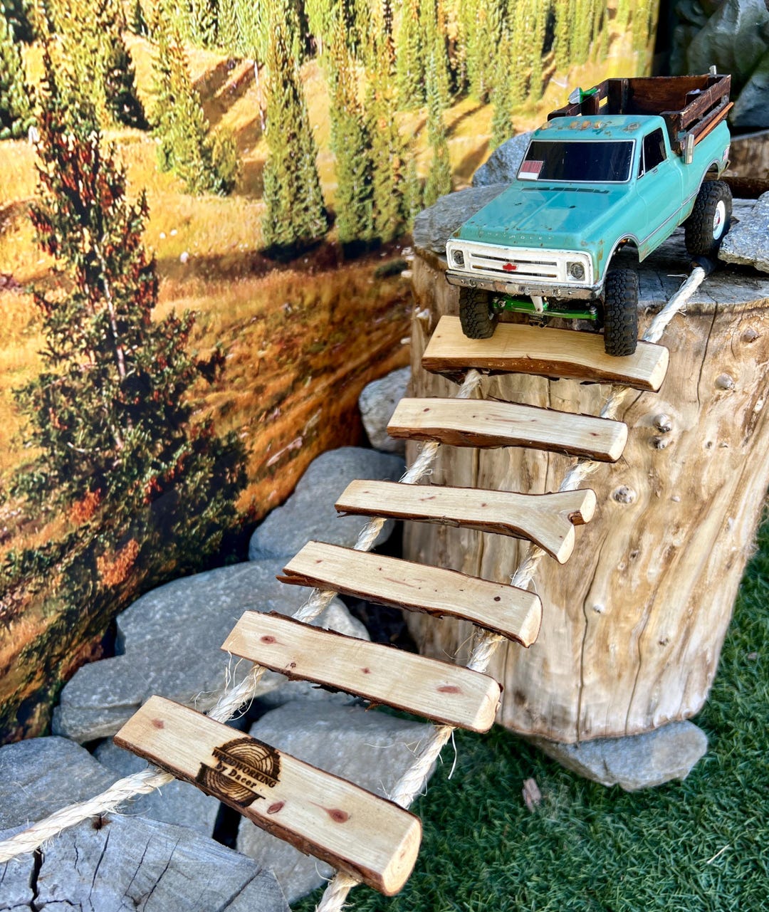 Rock Crawler Bridge 1 Foot Pine Tree for Rcs 1/24, 1/18 SCX24 Obstacle ...