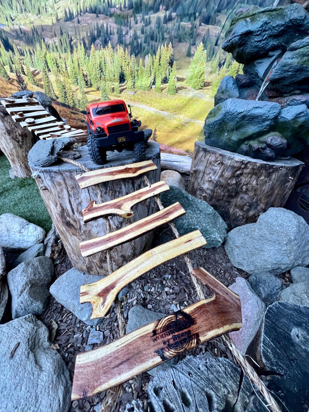 1/24, 1/18 RC SCX24 Rock Crawler Obstacle Bridge Honey Misquite 1 Foot ...