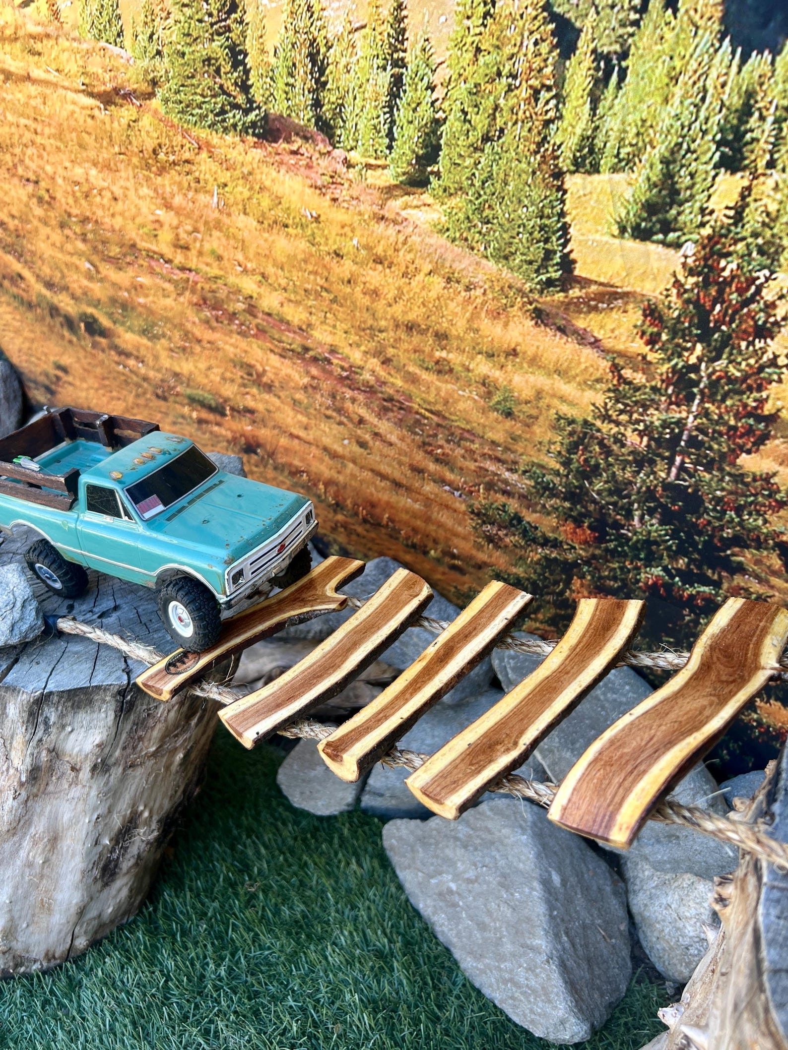 1/24, 1/18 RC SCX24 Rock Crawler Obstacle Bridge Honey Misquite 1 Foot ...