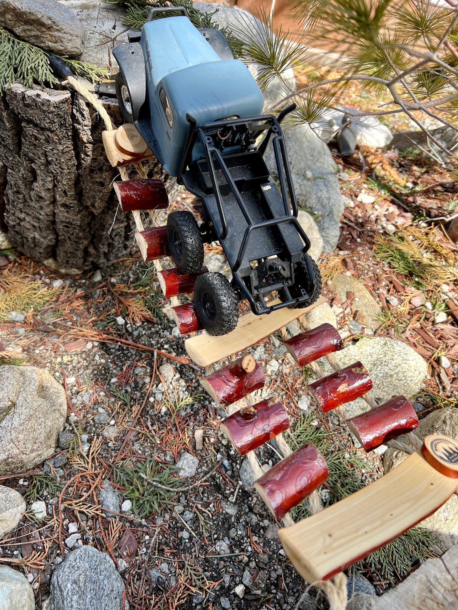 Rock Crawler Bridge 18 Gap Pine for Rcs 1/24, 1/18 SCX24 Obstacle ...