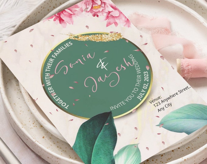 PRINTED | Indian Wedding Invitation Set, Party Invitation, Sangeet ...