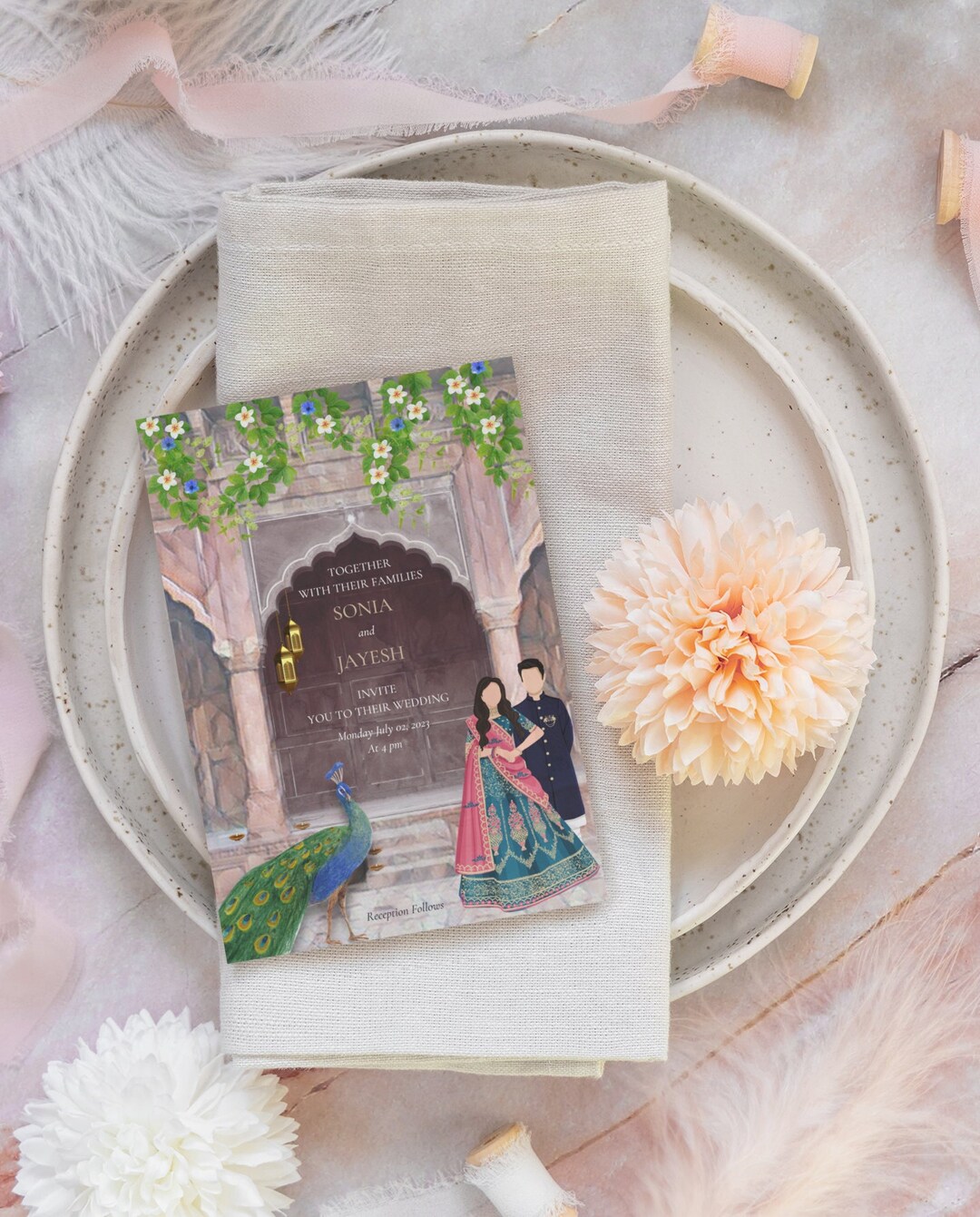 Indian Wedding Invitation, Customized Wedding Template, Elegant Wedding ...