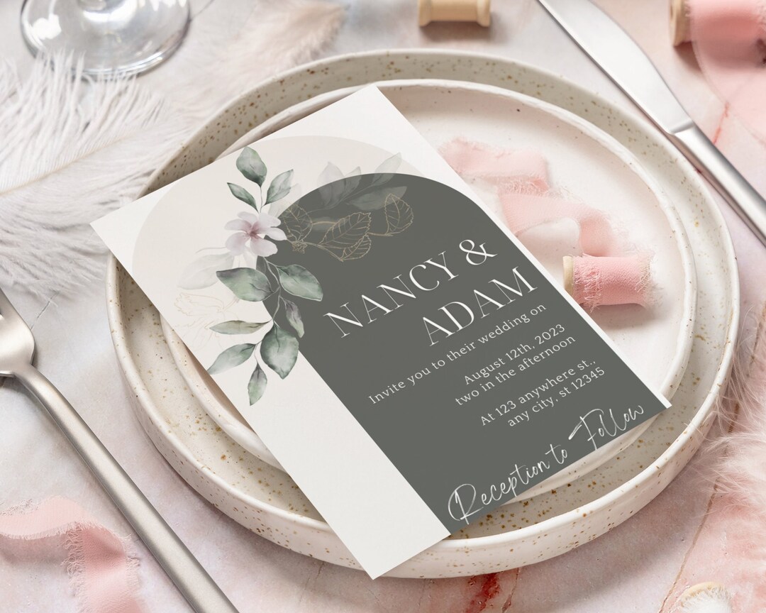 Elegant Wedding Invitation, Customizable Wedding Invitation ...