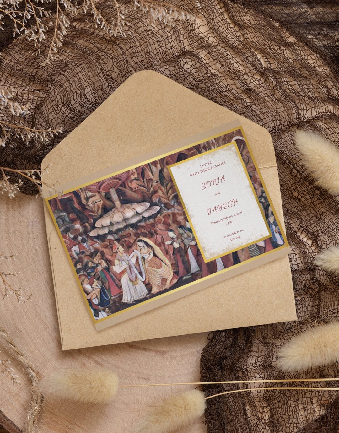 Indian Wedding Invitation, Digital Wedding Invitation, Personalized ...