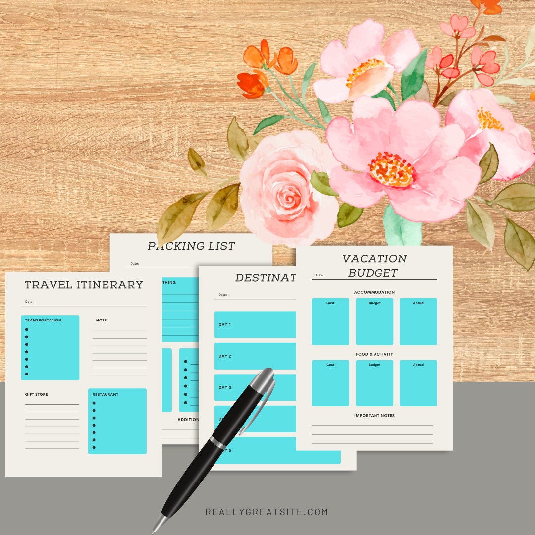 Travel Planner, Itinerary Template, Editable Travel Planner Template ...