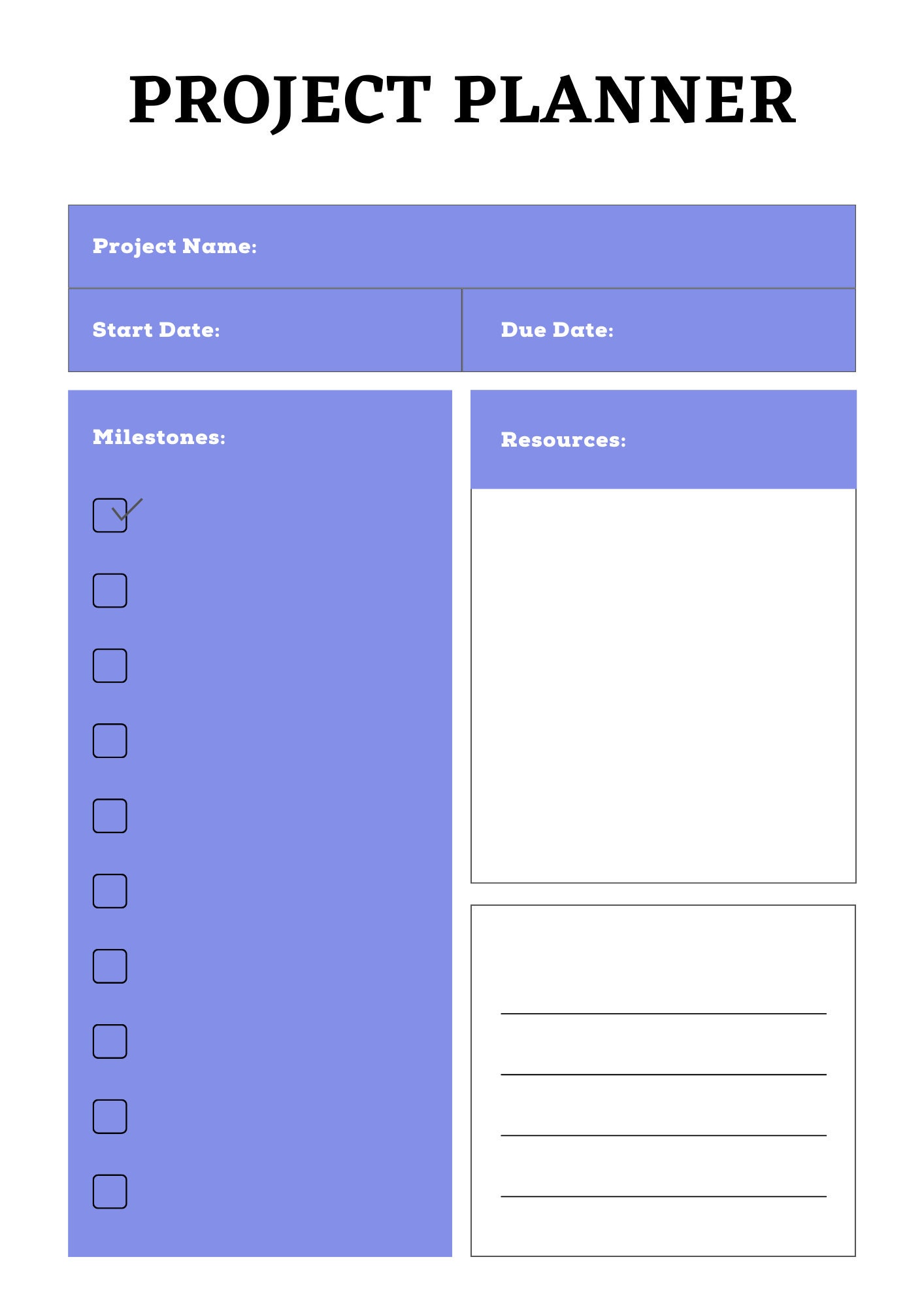 Project Planner Printable, Project Planner Template, Project Planner ...