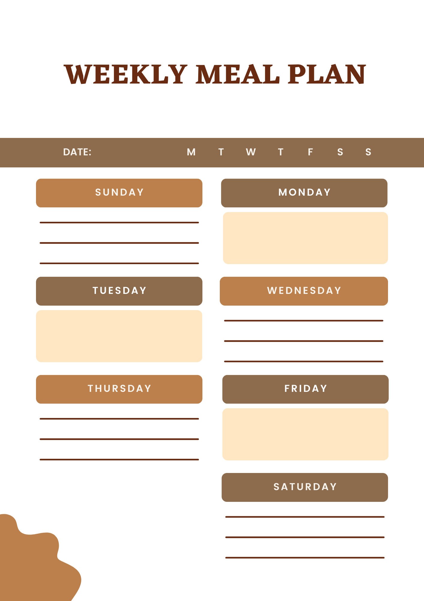 Meal Planner Printable, Daily Food Journal, Grocery List, Meal Prep ...