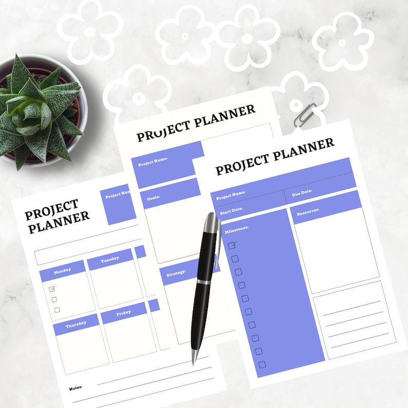 Project Planner Printable, Project Planner Template, Project Planner ...