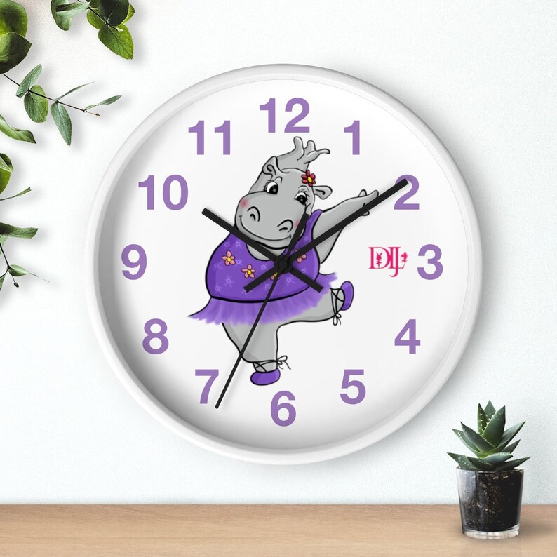 Hailey the Hippo Wall Clock, Good for Bedroom Great for Kids Gift - Etsy