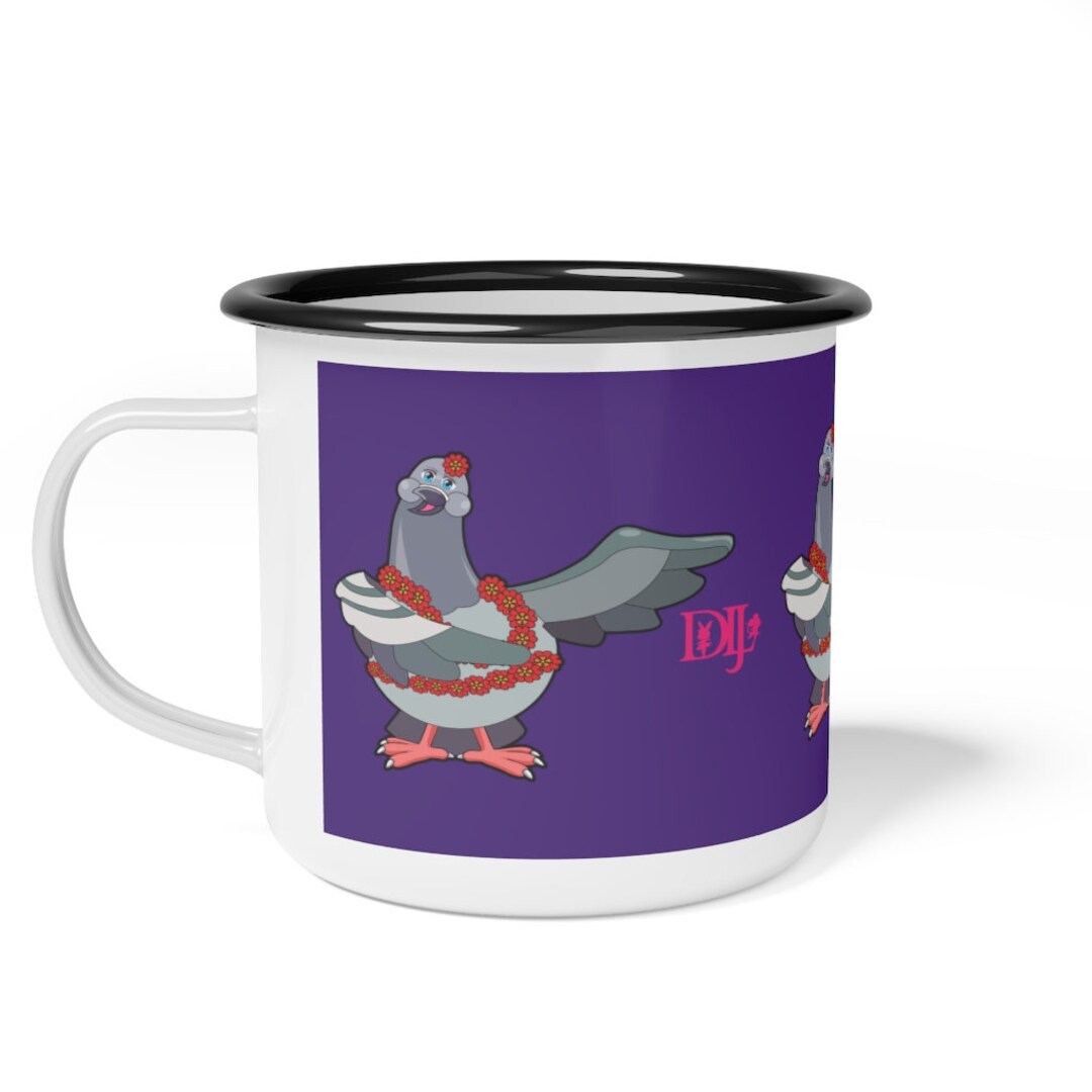 Paige the Pigeon Enamel Camp Cup - Etsy