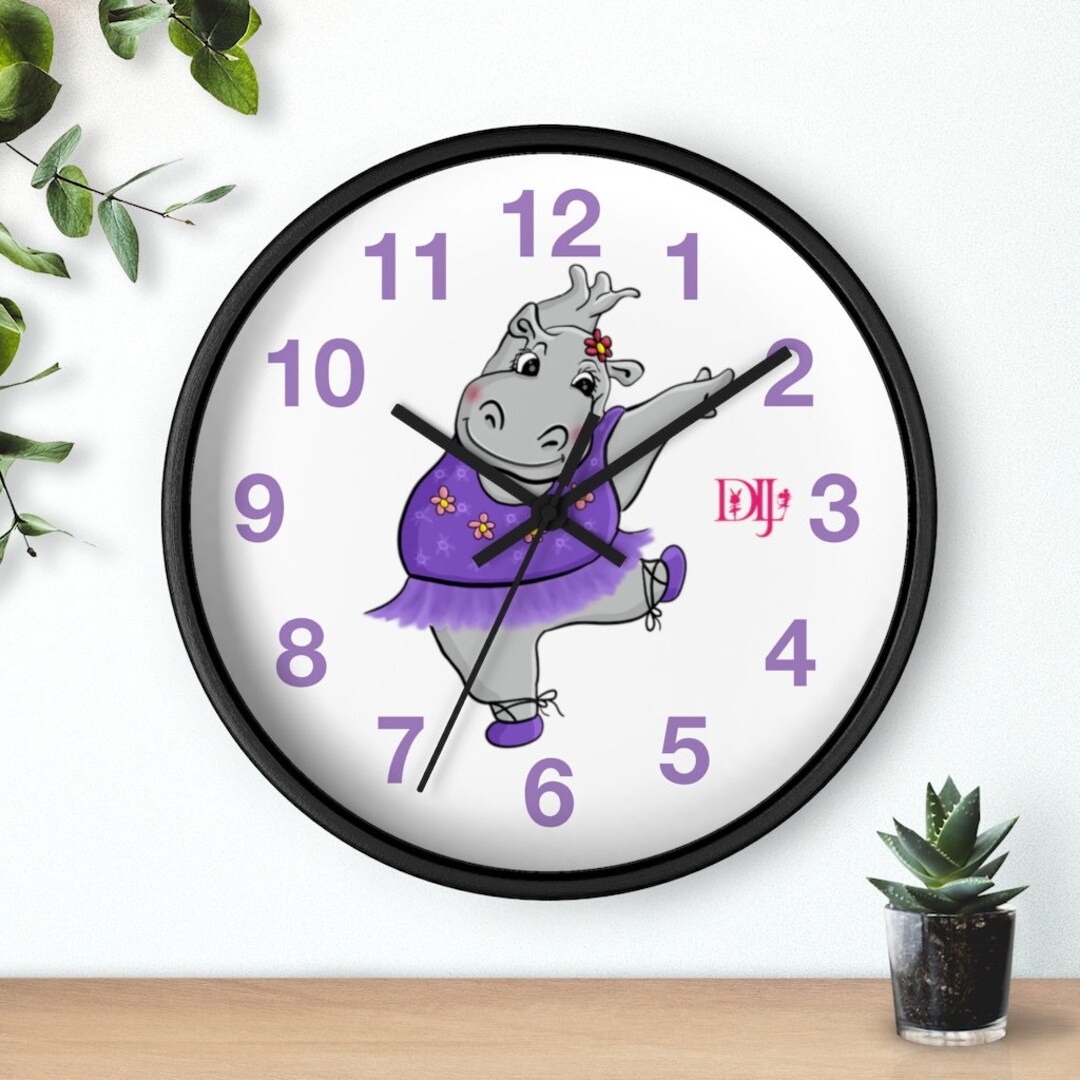 Hailey the Hippo Wall Clock, Good for Bedroom Great for Kids Gift - Etsy