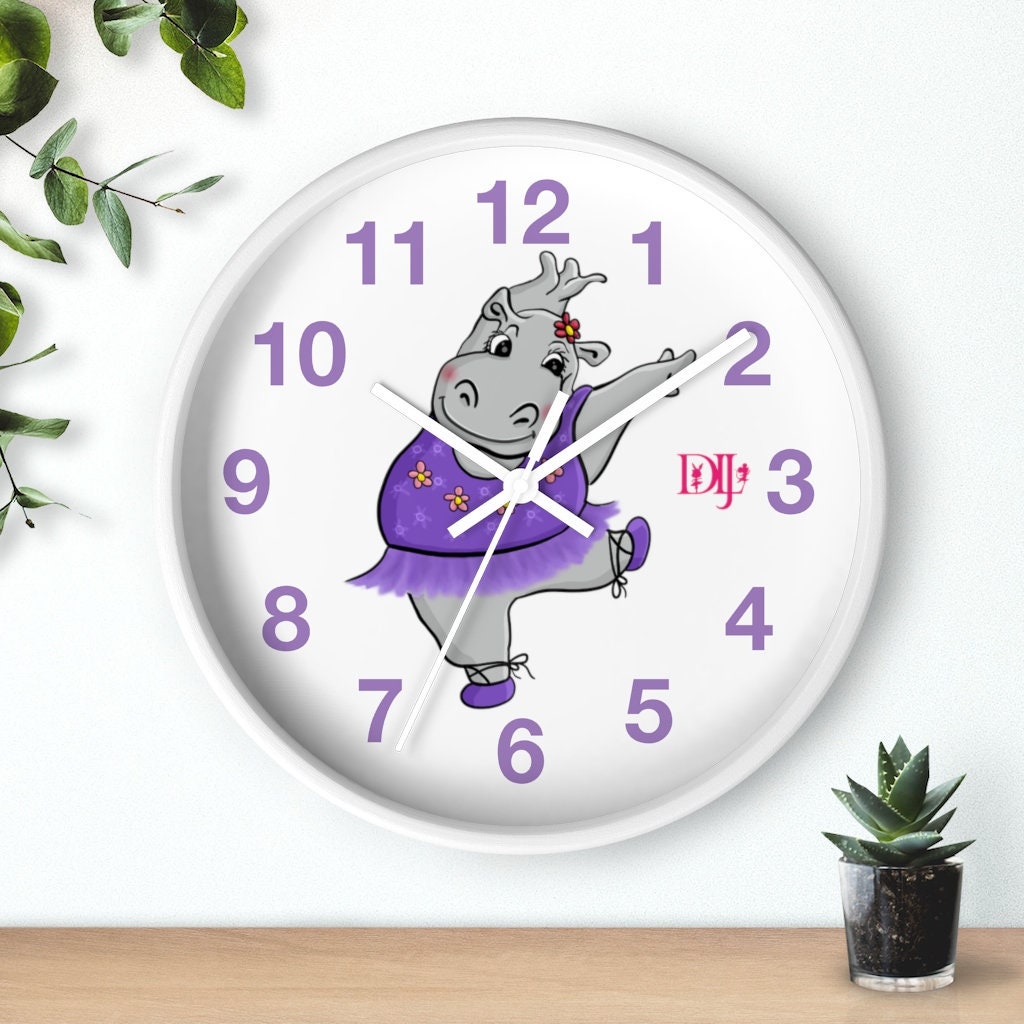 Hailey the Hippo Wall Clock, Good for Bedroom Great for Kids Gift - Etsy
