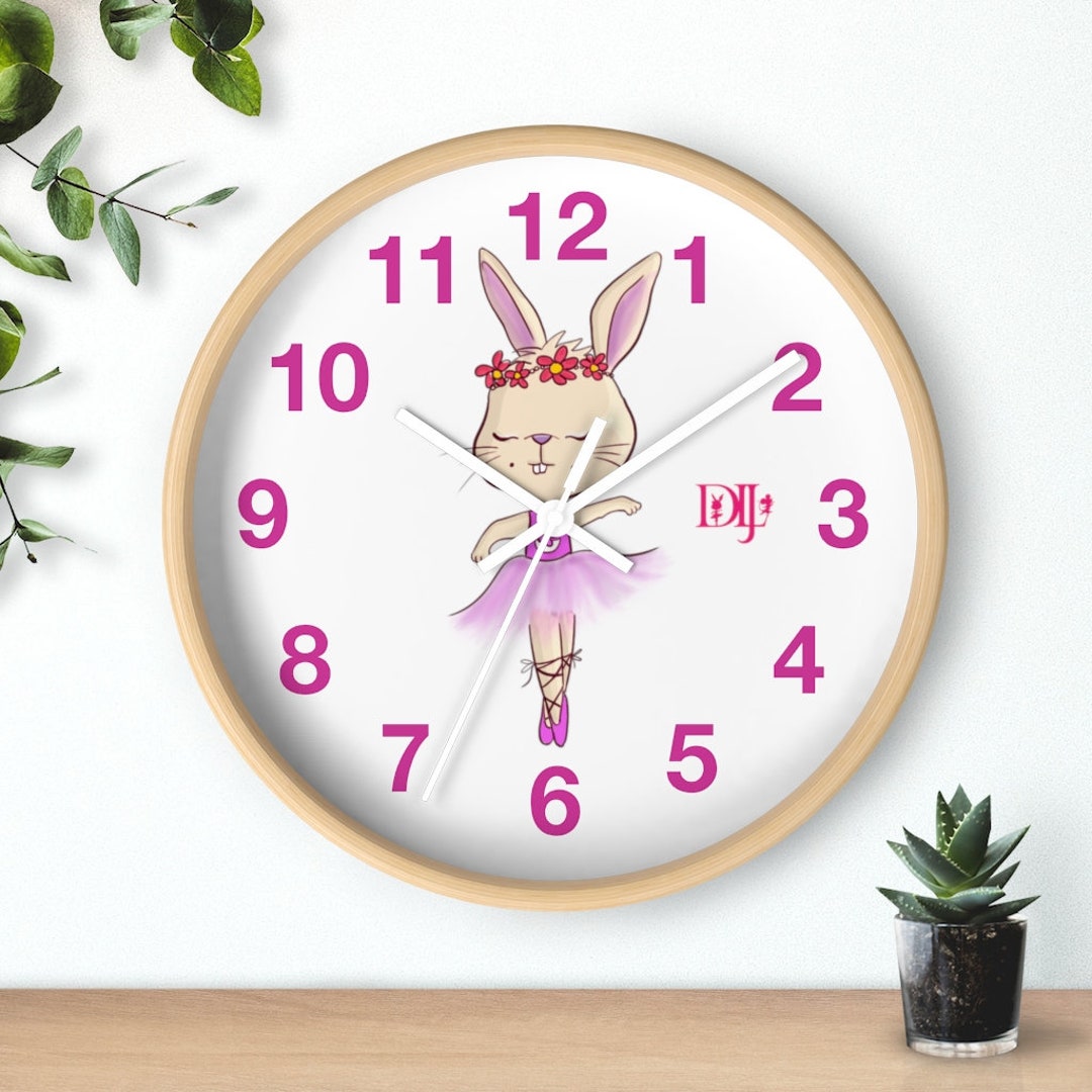 Renee the Rabbit Wall Clock, Good for Bedroom Great for Kids Gift - Etsy