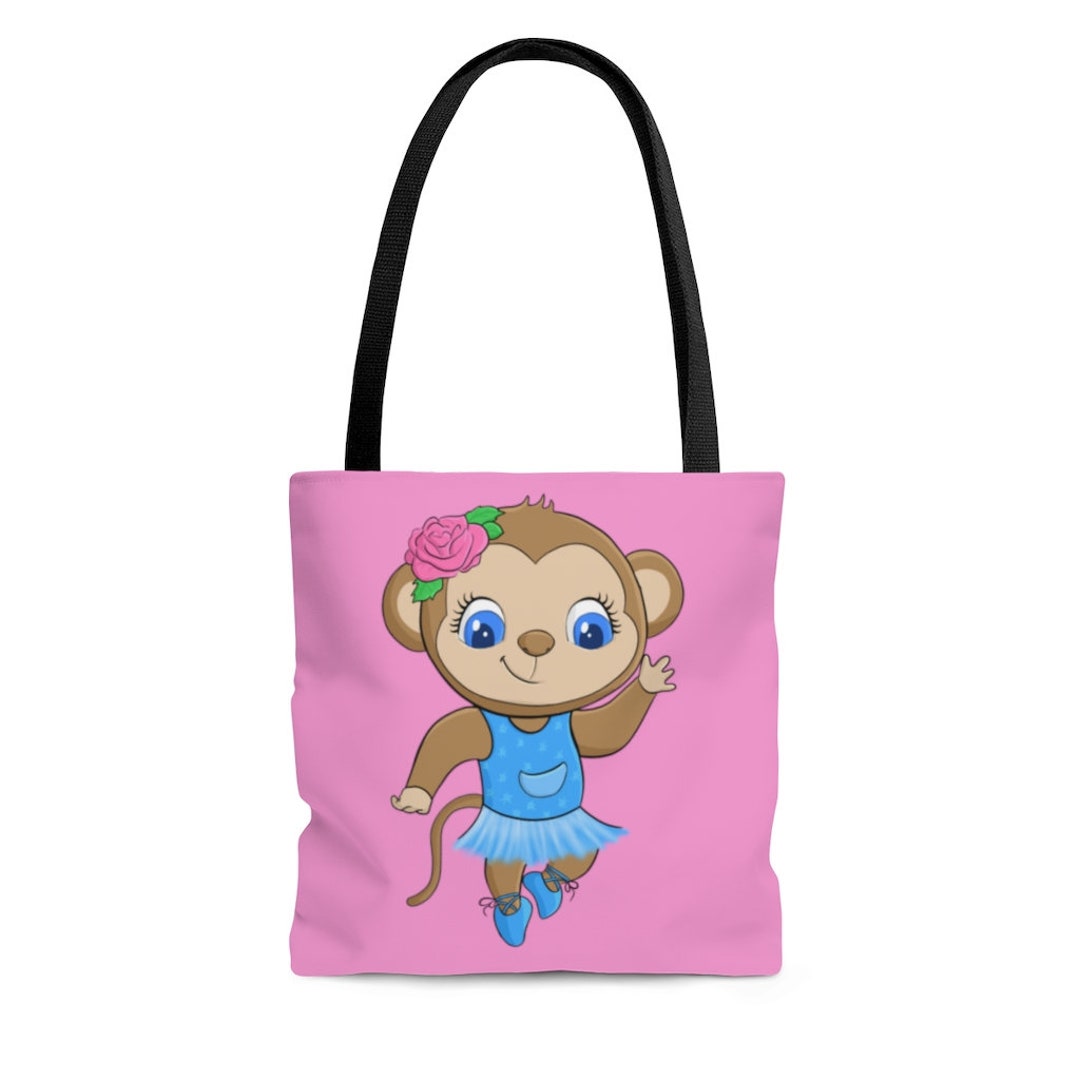 Mackenzie the Monkey AOP Reusable Tote Bag , Shopping Bag, Cute Tote ...