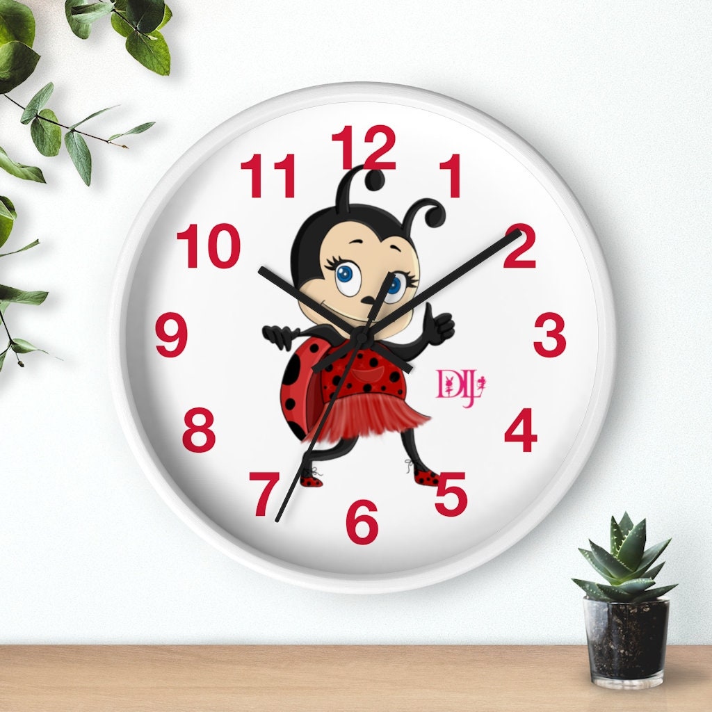 Luna the Ladybug Wall clock, Good for bedroom Great for kids gift sold ...