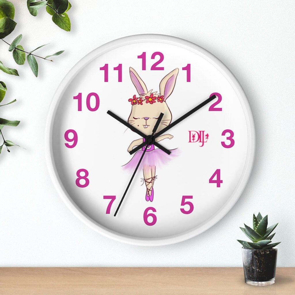 Renee the Rabbit Wall Clock Good for Bedroom Great for Kids - Etsy
