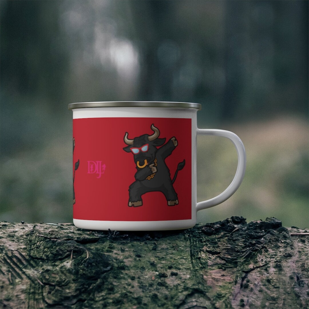 Bully the Black Bull Enamel Camping Mug, Cute Mug for Kids - Etsy