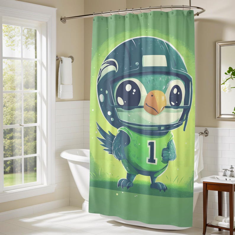 Skylar the Soaring Seahawk Shower Curtain by Dancing Littles Jungle - Etsy