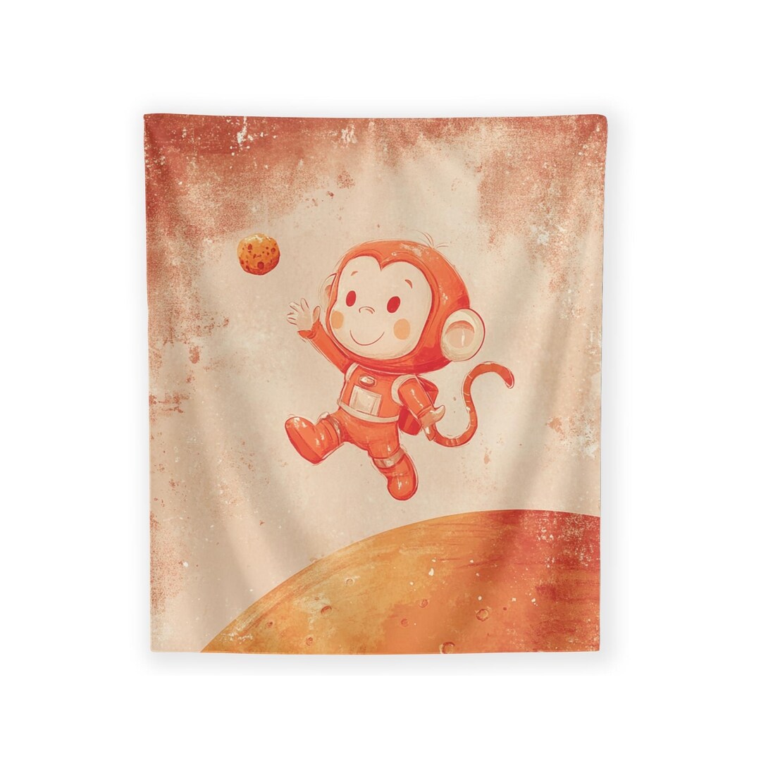 Mars the Monkey Wall Tapestry by Dancing Littles Jungle - Etsy