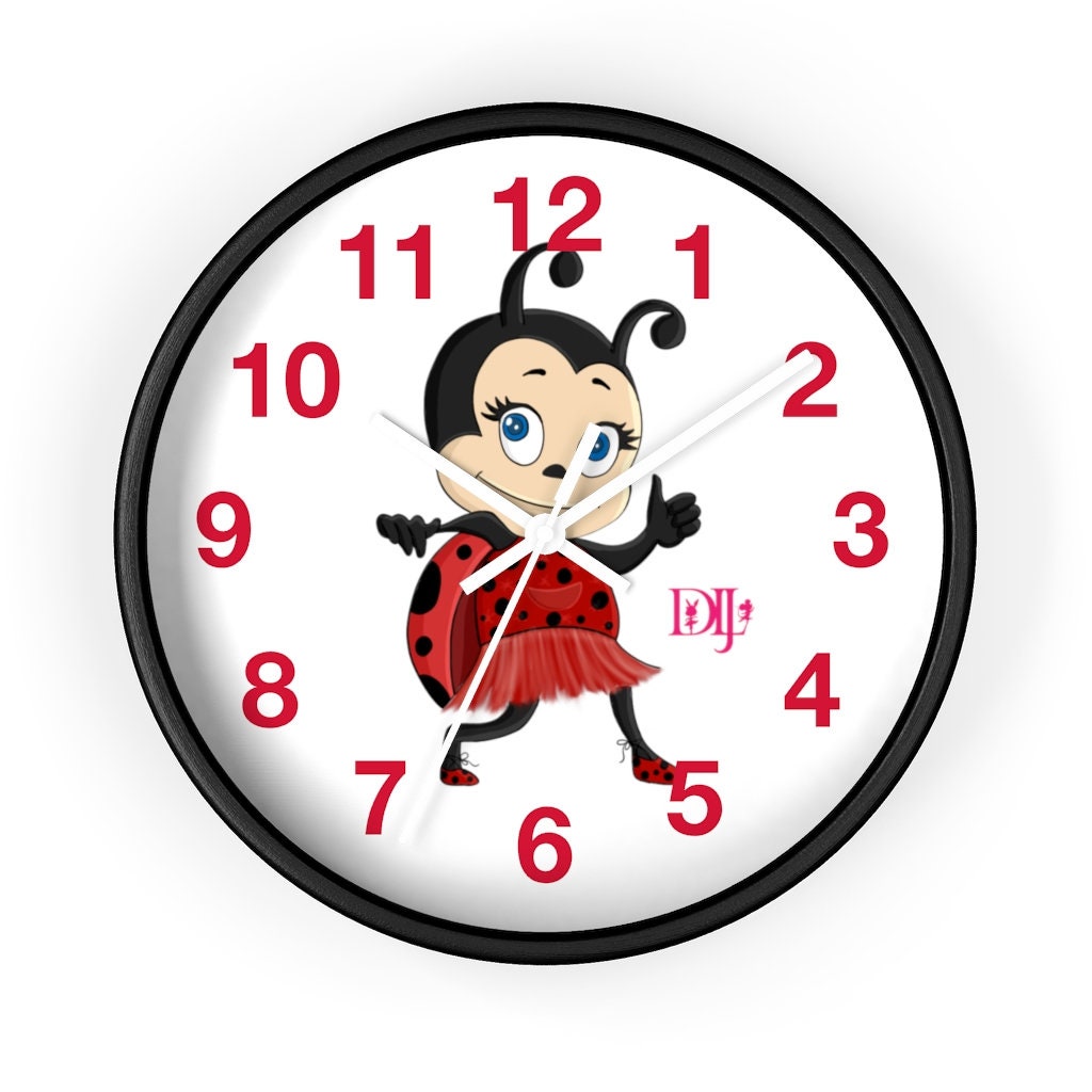 Luna the Ladybug Wall clock, Good for bedroom Great for kids gift sold ...