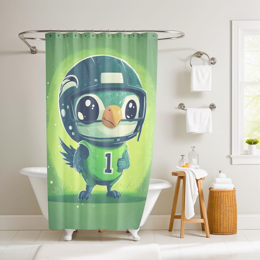 Skylar the Soaring Seahawk Shower Curtain by Dancing Littles Jungle - Etsy