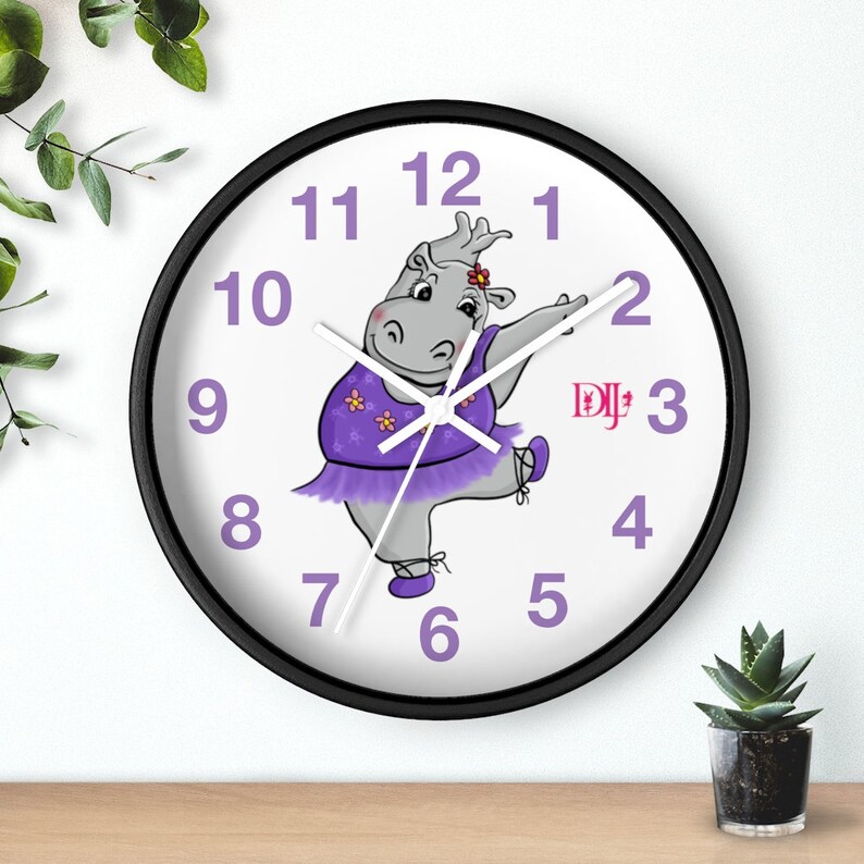 Hailey the Hippo Wall Clock Good for Bedroom Great for Kids - Etsy