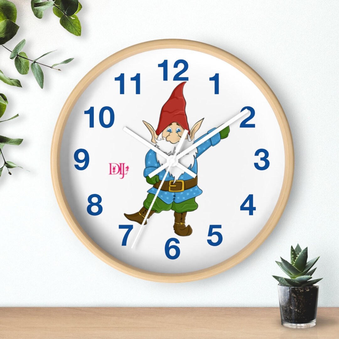 Gnash the Gnome Wall Clock, Good for Bedroom Great for Kids Gift - Etsy