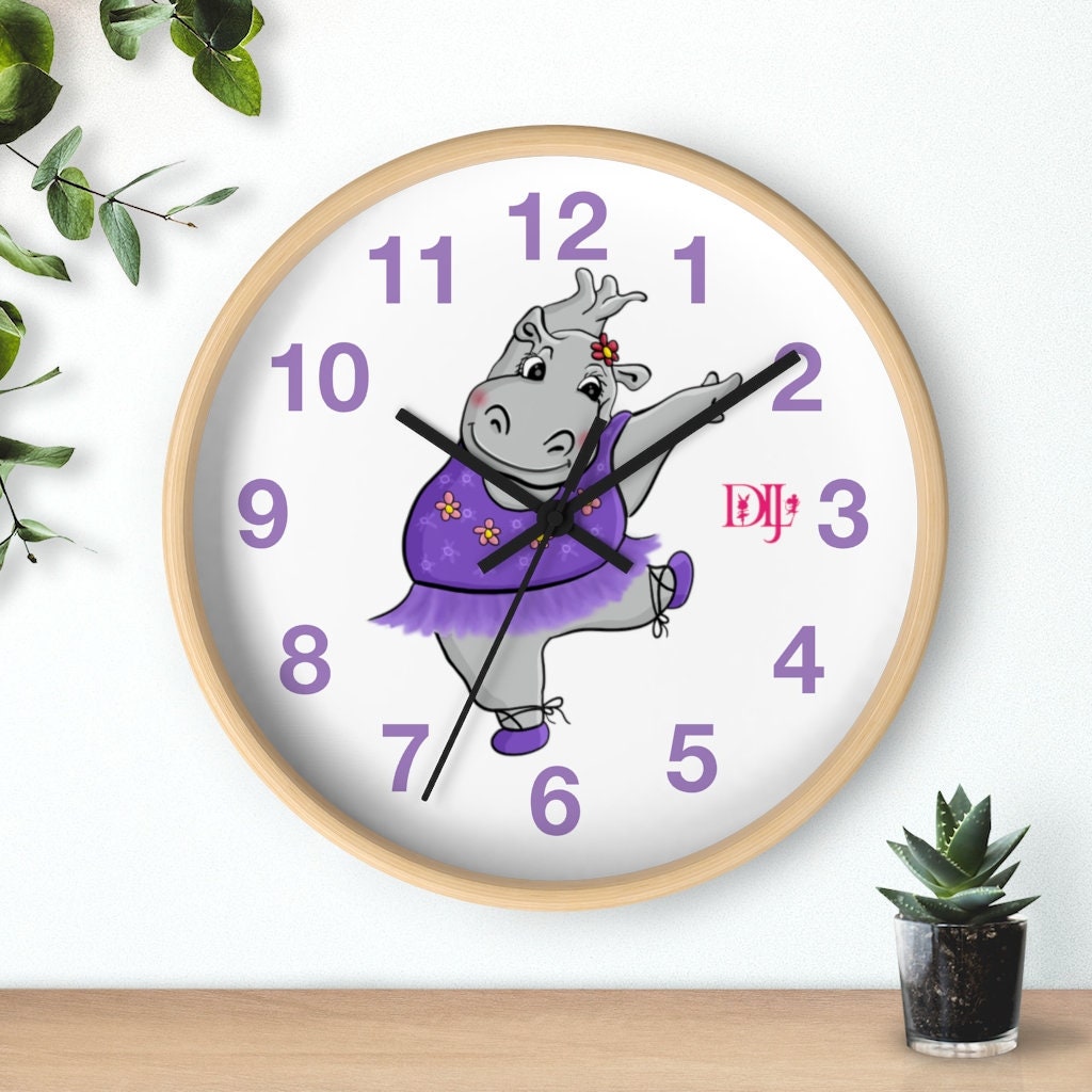 Hailey the Hippo Wall Clock, Good for Bedroom Great for Kids Gift - Etsy