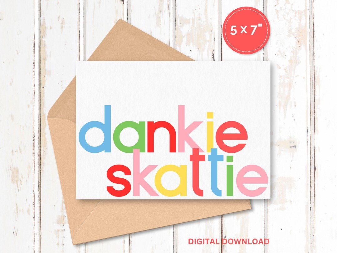 South African Thank You Card, Dankie Skattie, Afrikaans Card, South ...