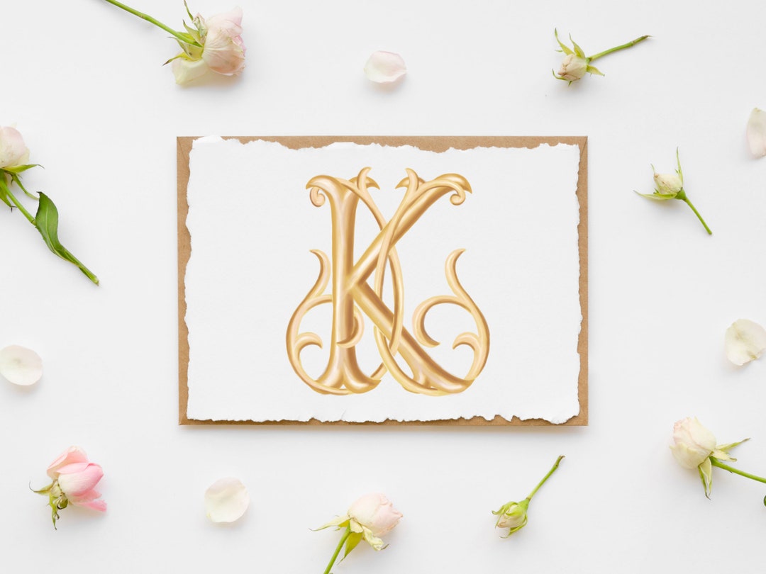 Custom Watercolor Monogram - Etsy