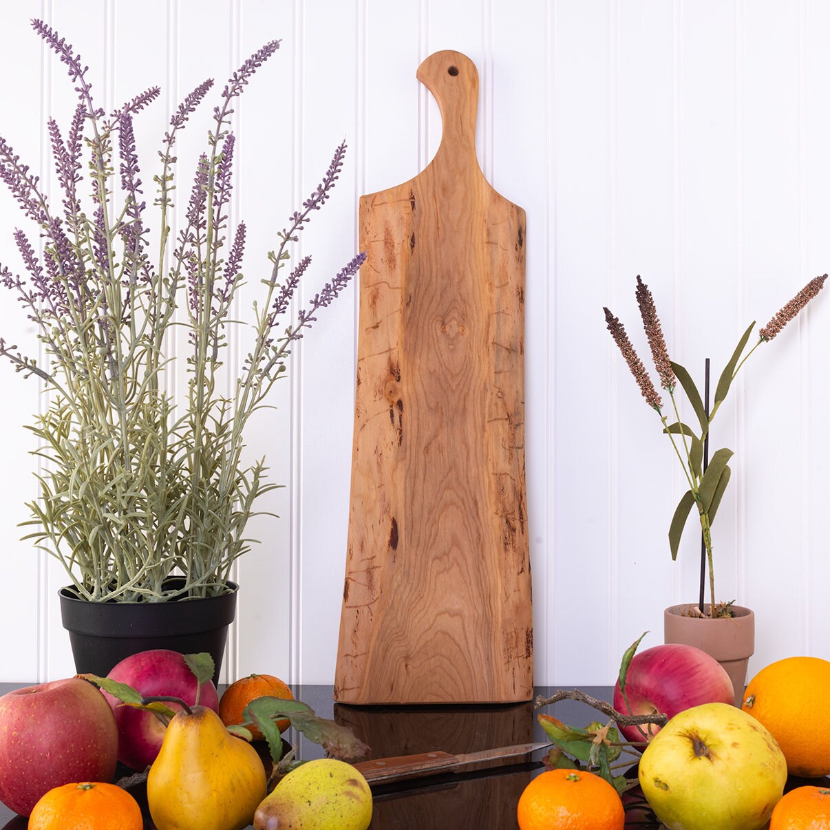 Red Oak Wood Cutting Board With Handle - Etsy