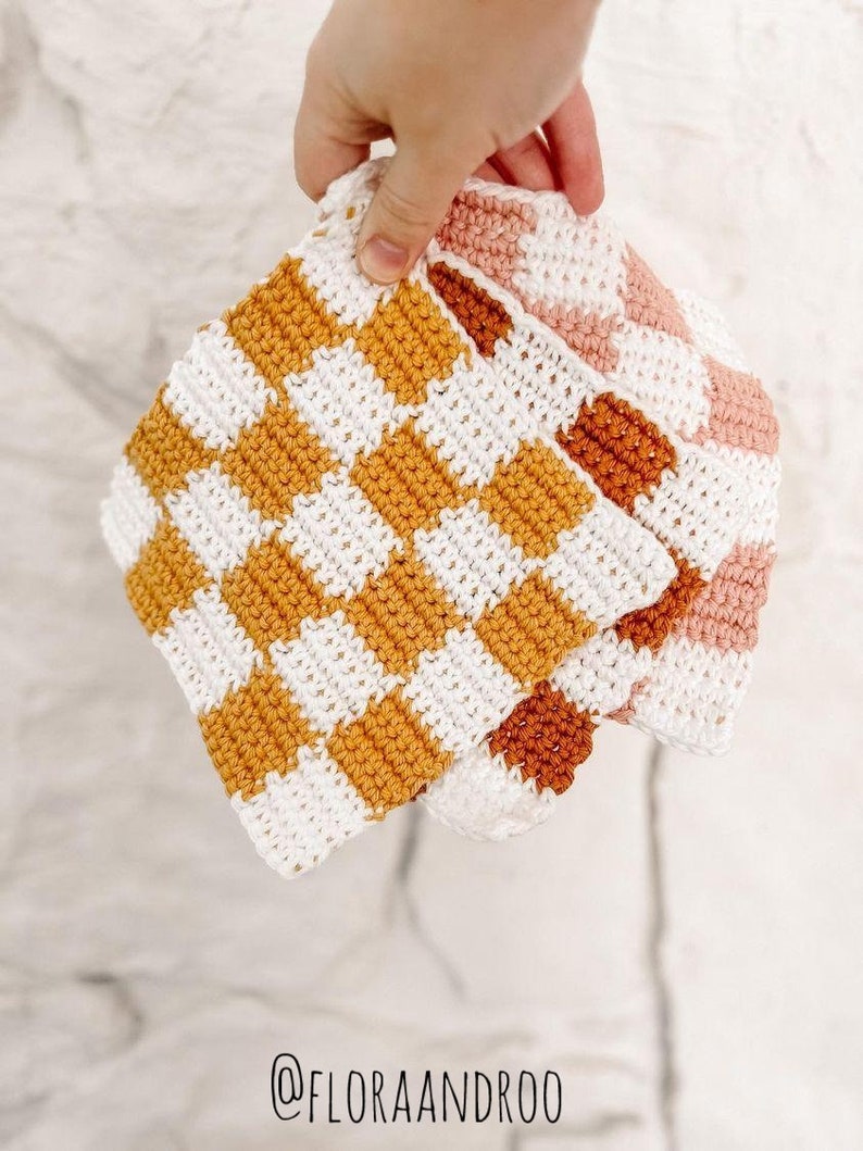 Retro Checker Cloth Crochet Pattern X Summer Crochet X Crochet ...
